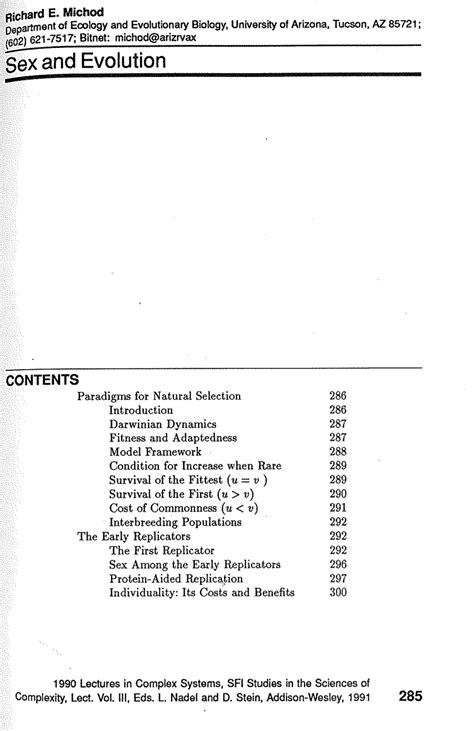 PDF Sex And Evolution