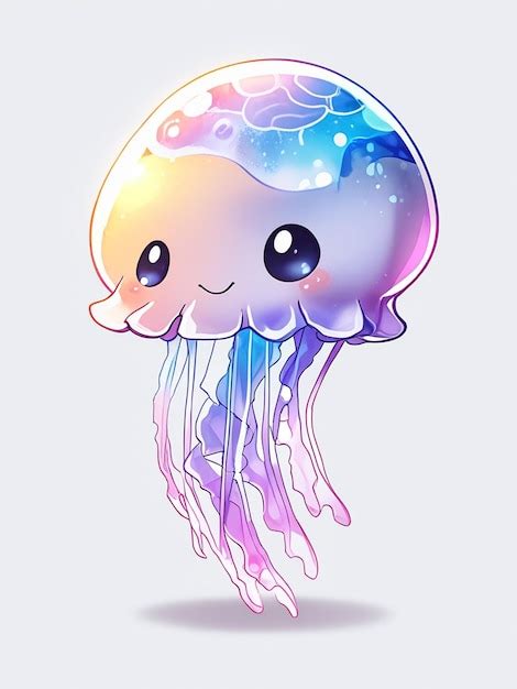 Cute Chibi Jellyfish Premium Ai Generated Image