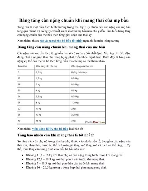 PPT - Bảng tăng cân nặng chuẩn khi mang thai của mẹ bầu PowerPoint Presentation - ID:12624123