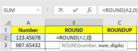 Round Off Formula In Excel Round Functions