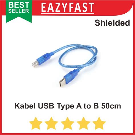 Jual Kabel Data Usb Type Tipe A To B Arduino Uno Mega Printer 50 Cm Shopee Indonesia