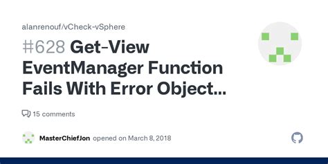 get view eventmanager function fails with error object of type system