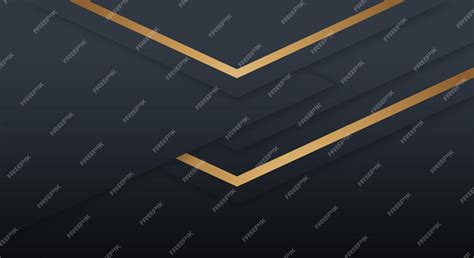 Premium Vector Abstract Premium Black Geometric Overlap Layers With Stripes Golden Lines