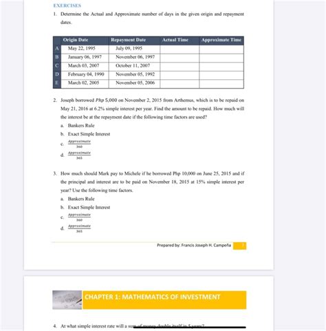 Solved Exercises 1 Determine The Actual And Approximate