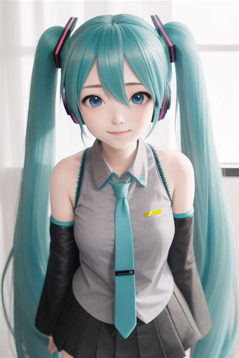 Hatsune Miku Vocaloid Generated By Berryneko Using Meekmix Strong AIBooru
