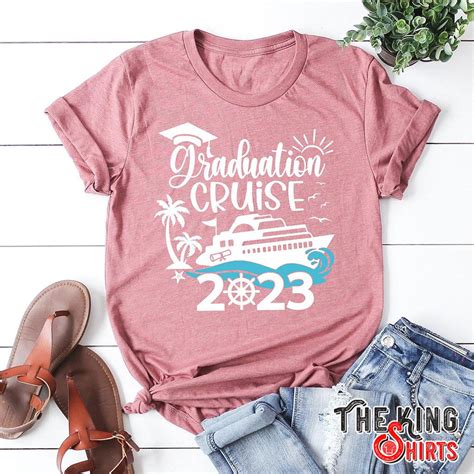 Graduation Cruise 2023 T Shirt For Unisex Black With Summer Ship Trip And White Text Thekingshirts