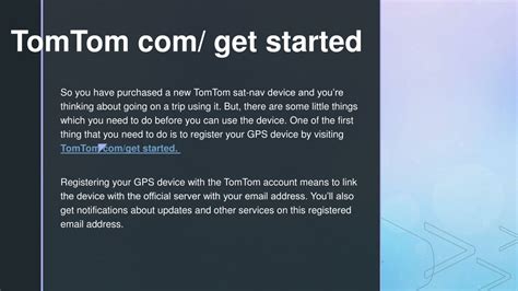 Ppt Visit Tomtom Com Get Started To Update Maps And Software For Free Powerpoint Presentation