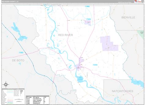 Red River Parish County Wall Map Premium Marketmaps
