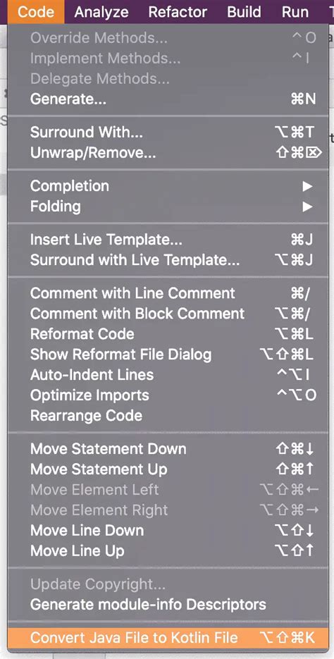 Convert Java File To Kotlin In Intellij Idea Codevscolor