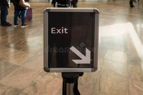 Exit Sign At Airport Stock Image Image Of Aviation 32322601