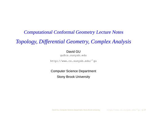PDF Topology Differential Geometry Complex Gu Tutorial ComputationalConformalGeometry