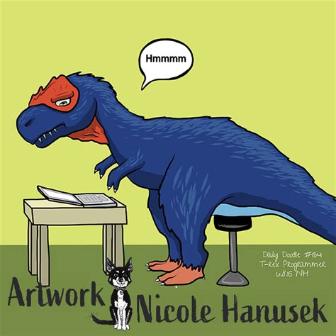 134 T Rex Programmer Artwork Illustration Drawing Sketch Artwork
