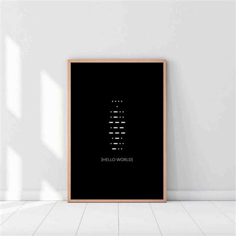 Hello World Morse Code Wall Art Quote Positive Vibes Hello Etsy