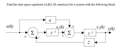 solved find the state space equations a b c d matrices
