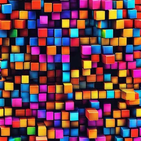Premium Ai Image Cubes Pixels Rubiks Cube Isometric Abstract