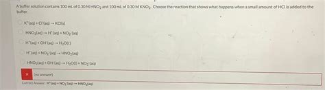 Solved A Buffer Solution Contains ML Of MHNO And Chegg