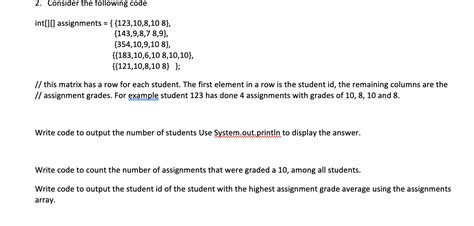Solved 2 Consider The Following Code Int Assignments