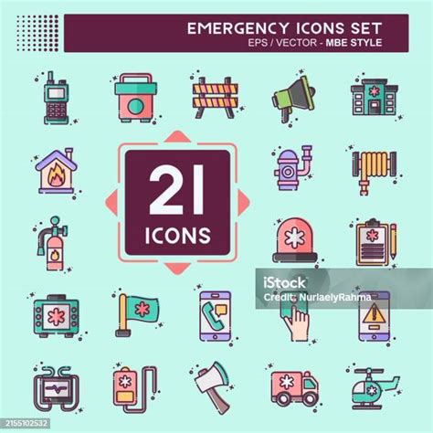 아이콘 비상 설정 경고 기호와 관련이 있습니다 Mbe 스타일 심플한 디자인 일러스트레이션 경외감에 대한 스톡 벡터 아트 및 기타