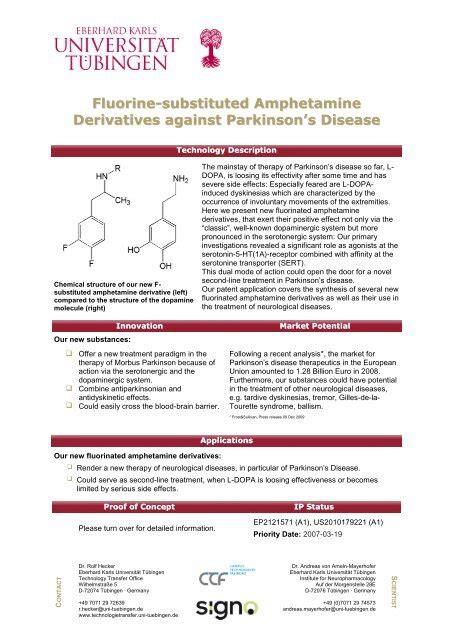 Fluorine Substituted Amphetamine Derivatives Against Parkinsons