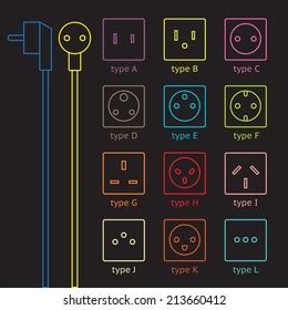 Colorful Vector Different Type Power Socket Stock Vector Royalty Free Shutterstock