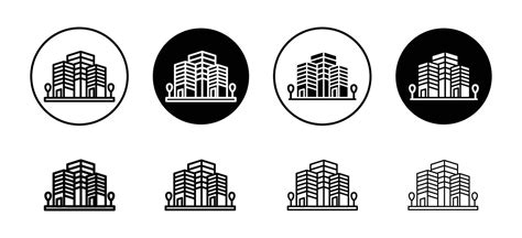 Building Icon Set Collection Building Outline Flat Icon 47482451