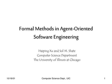 Ppt Formal Methods In Agent Oriented Software Engineering Powerpoint