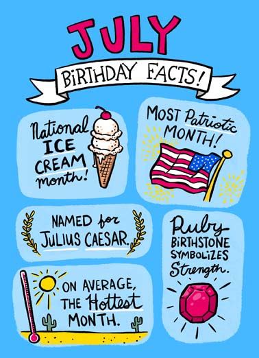 July Birthday Cards Funny Cards Free Postage Included