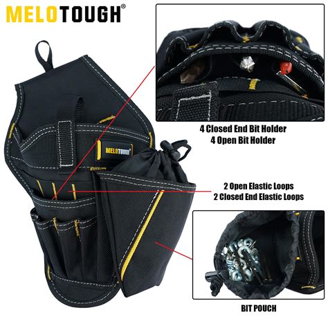 Melotough Drill Holster Impact Driver Holster With Bit Pouch Heavy Duty