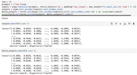 cliptextmodel gives different results for batched vs unbatched · issue