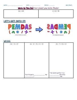 Solving For A Variable Algebraic Review By Taylor Jordan TPT