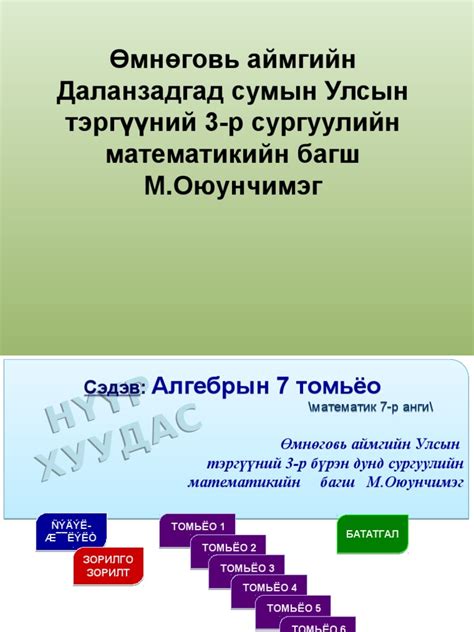 Алгебрын 7 томьёо Pdf
