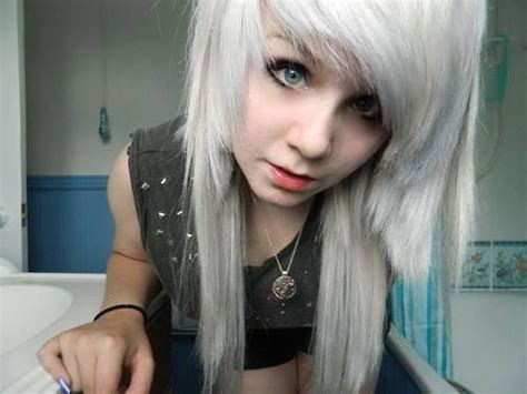 White Hair Via Tumblr Scene Hair Emo Hair Color Scene Hair Colors