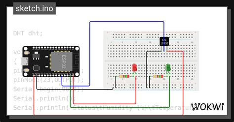เซ็นเซอร์วัดอุณหภูมิและความชื้น wokwi esp32 stm32 arduino simulator