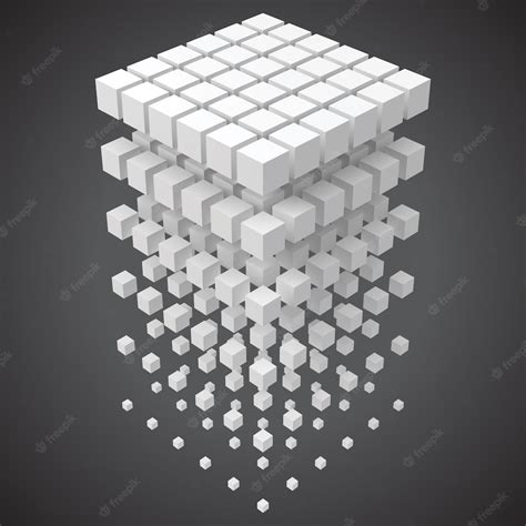 Premium Vector Big Data Blockchain And Technology Concept With Cubes In 3d