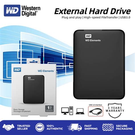 Western Digital External Hard Drive Wd Elements Usb 3 0 Hdd 1tb 2tb