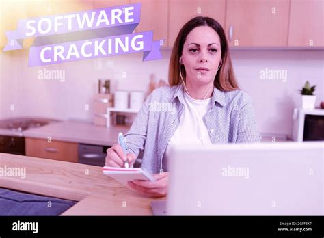 Text Caption Presenting Software Cracking Internet Concept Modification Of Software To Remove