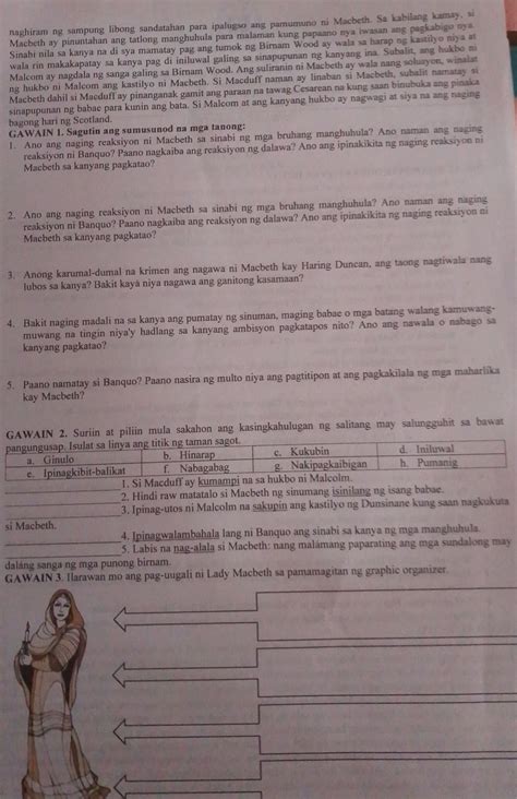 GAWAIN 1. Sagutin ang sumusunod na mga | StudyX
