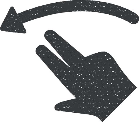 Hand Fingers Gesture Swipe Rotate Left Vector Icon Illustration With Stamp Effect 38030843