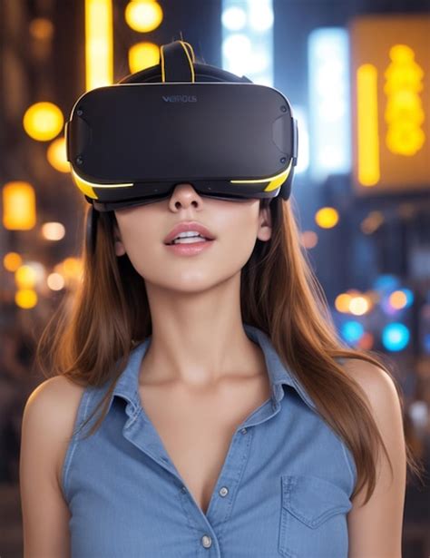 Premium Ai Image Beautiful Girl With Vr Headset Generated Ai