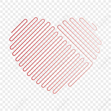 발렌타인 데이 레드 라인 하트 장식 일러스트 패턴 일러스트 하트 일러스트 심장 빨간 Png 일러스트 무료 다운로드 Lovepik