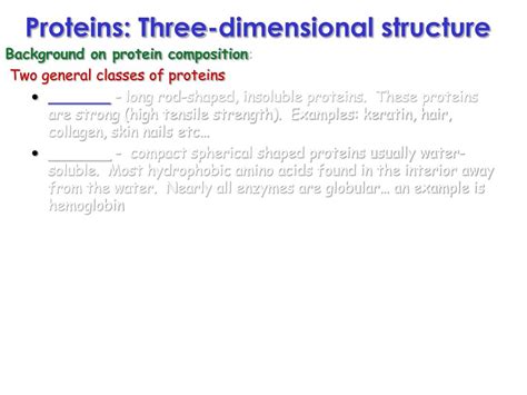 PPT Proteins Three Dimensional Structure PowerPoint Presentation Free Download ID