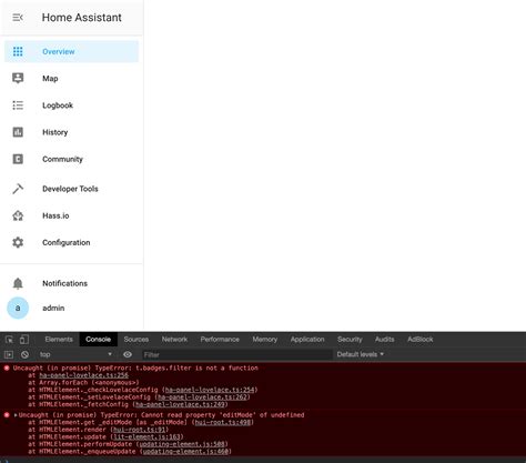Tbadgesfilter Is Not A Function Andand Cannot Read Property Editmode Home Assistant Os Home