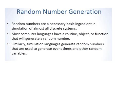 Ppt Random Number Generation Methods And Criteria For Reliable Rngs