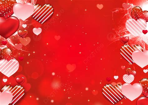Lovely Happy Valentines Day Dark Red With Realistic 3d Hearts