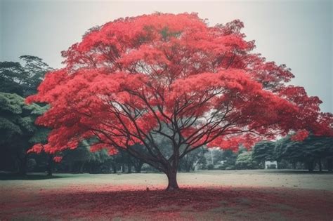 Premium Photo A Tree With A Red Leaf That Says Fire On It