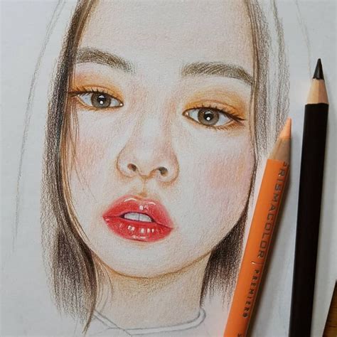 부엉🌼 On Instagram 그리는중🖍 드디어 색연필그림 시작했어요 이번엔 사진 고르느라 시작하기가 너~무 오~래 걸렸네요😁 손그림 드로잉 인물화