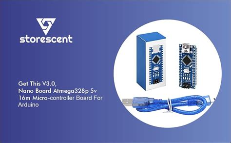 LAFVIN Nano V ATmega P V M Micro Controller Board For Arduino Pack With USB Cable