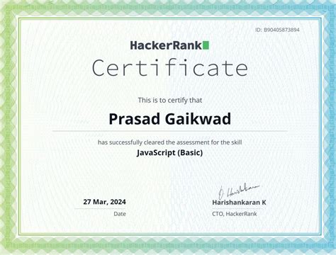 Prasad Gaikwad On Linkedin Javascript Hackerrankcertified Codingskills Techproficiency