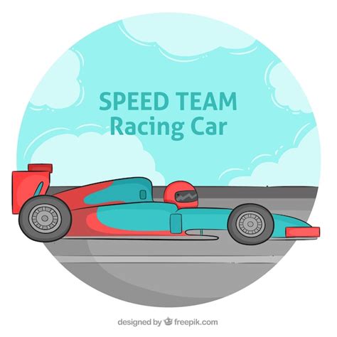 Рисованная формула 1 гоночный автомобиль Бесплатно векторы