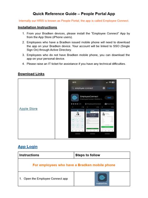 Mobile Application Guide For People Portal Pdf Mobile App Login